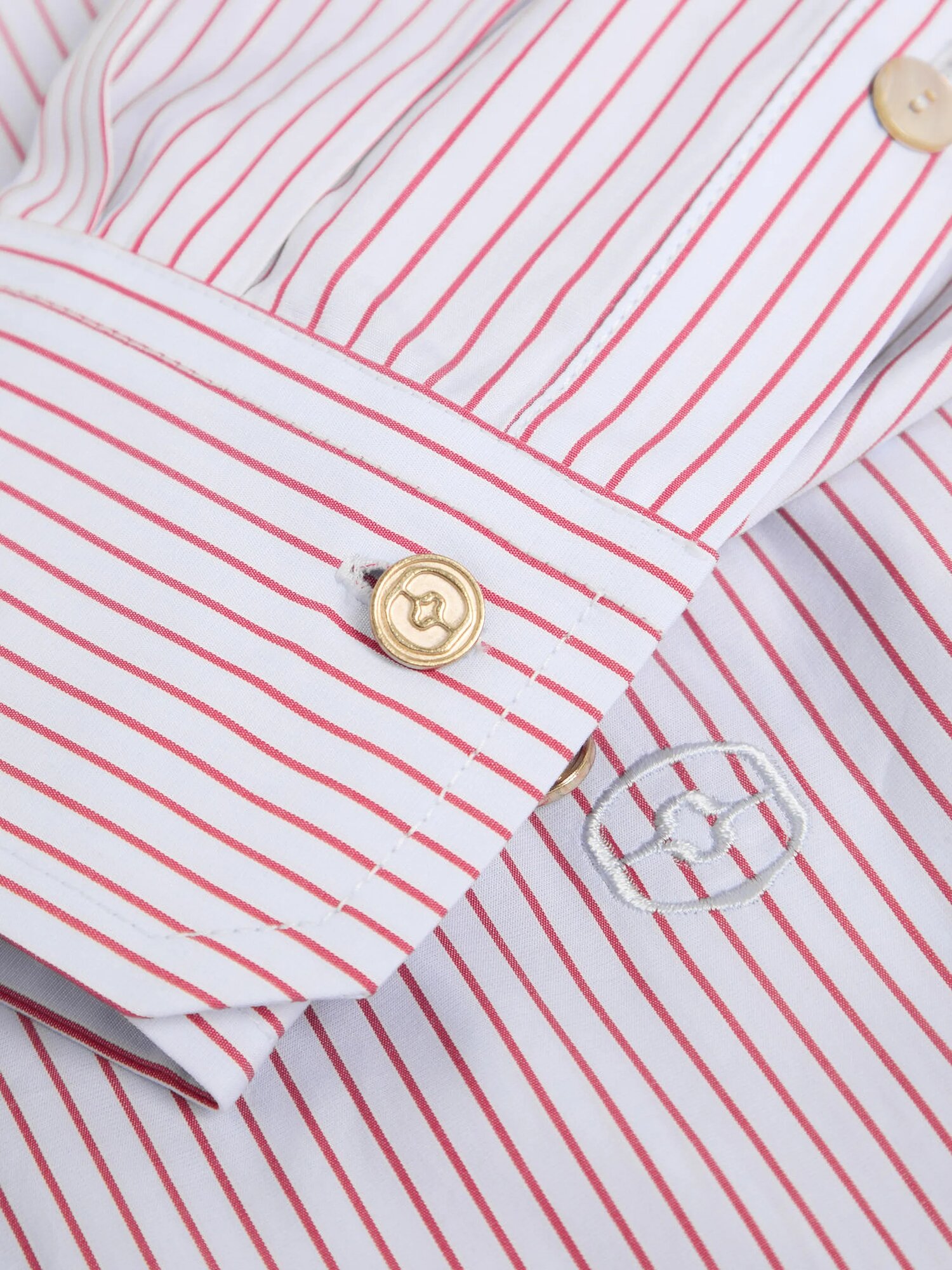 Рубашка RUADH Dune striped button shirt, размер 40, белый — фото 1