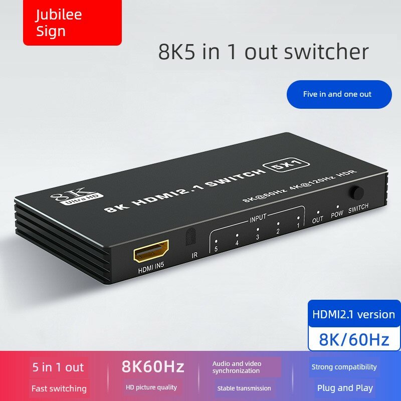 HDMI-коммутатор 3-в-1, разветвитель 8K высокой четкости, 1-в-2, 4K120Гц, 3/4/5 входов, 1 выход, расширитель интерфейсов