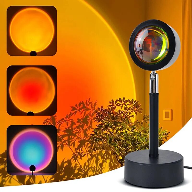 Светильник Smart Sunset Lamp APP Controller RGB music controller, Черный, Китай — фото 1