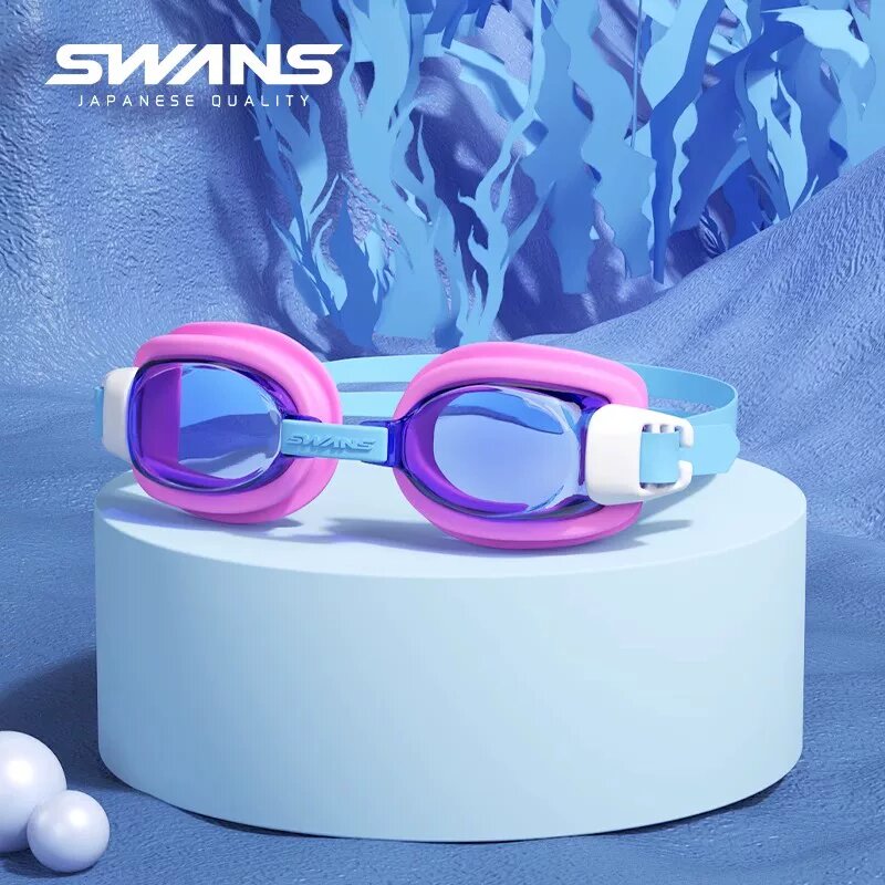 Детские очки для плавания Swans, профессиональные водонепроницаемые и противотуманные очки для плавания и дайвинга