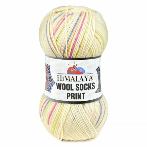 Пряжа Himalaya Wool Socks print S61-01 (2 мотка, 100г/400м)
