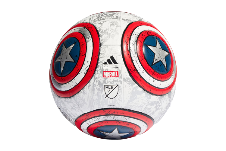 Футбольный мяч унисекс Adidas x MLS X Marvel Captain America Collection, S EU