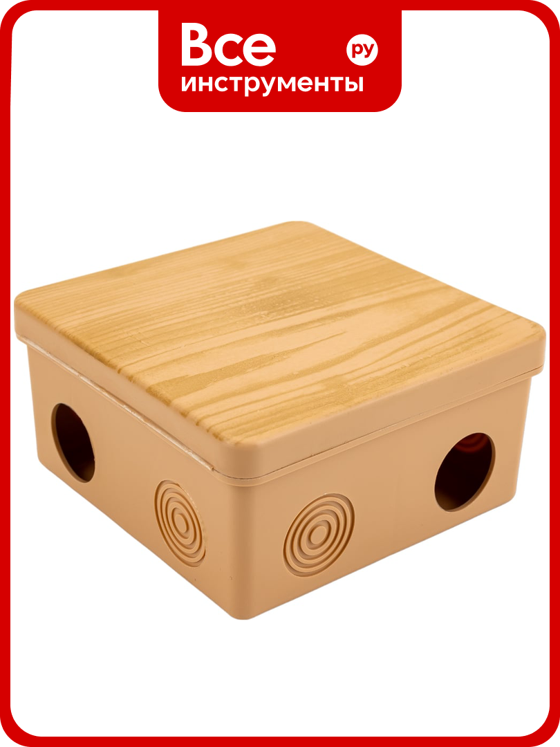 Распаячная коробка IEK км 100x100x50мм о/к ip54 8 вв. сосна UKO31-100-100-050-K34-54, для разветвления проводов