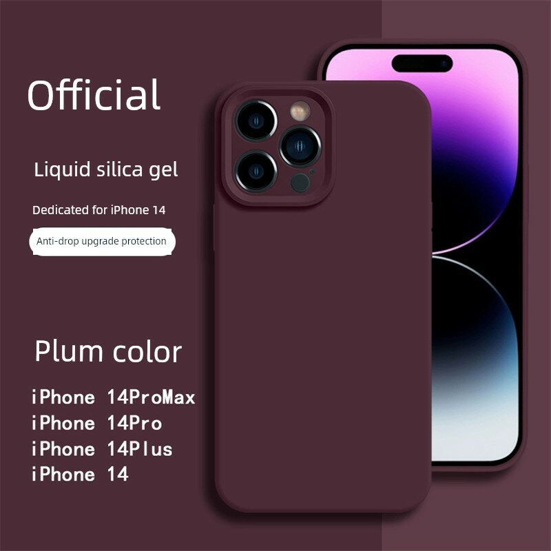 Чехол-накладка из жидкой силикона для iPhone 12 Pro, матовый сливовый, премиальная защита
