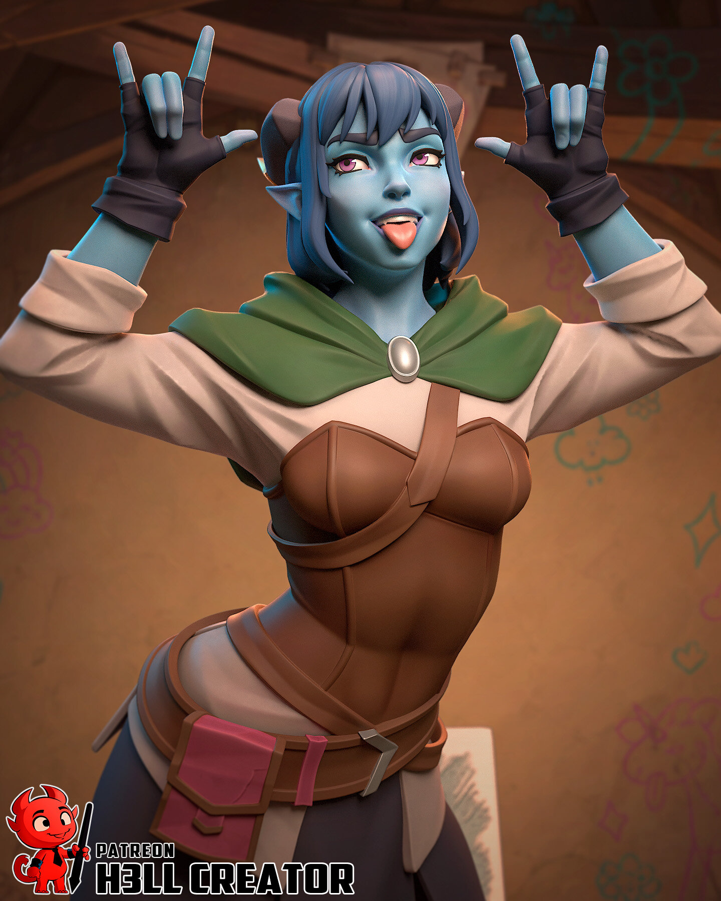Сборная модель Jester (The Mighty Nein), 152мм, 1/10 для покраски