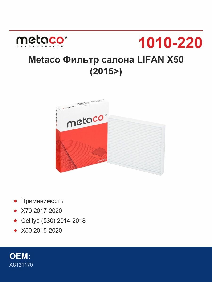 Metaco Фильтр салона LIFAN X50 (2015>)