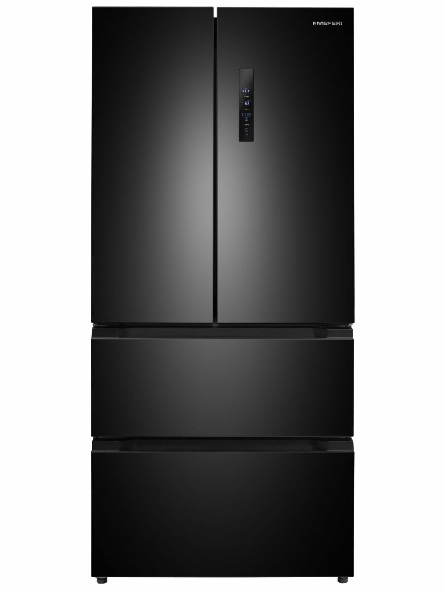 Холодильник Side-by-Side Meferi MFR83BLACK IX TOTAL NO FROST FRENCH DOOR COMFORT, черный