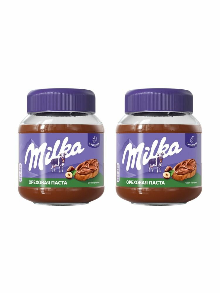 Milka Паста ореховая с добавлением какао, 350 г, 2 шт