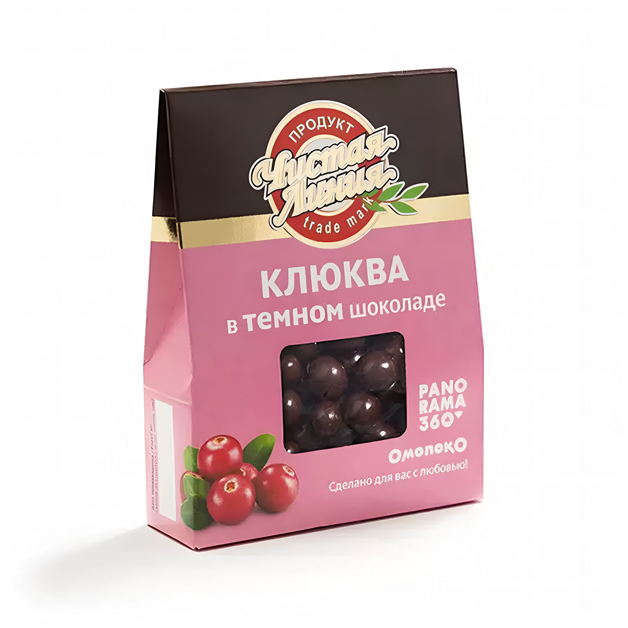 Драже Чистая Линия "Клюква в темном шоколаде", натуральный продукт, 100 г