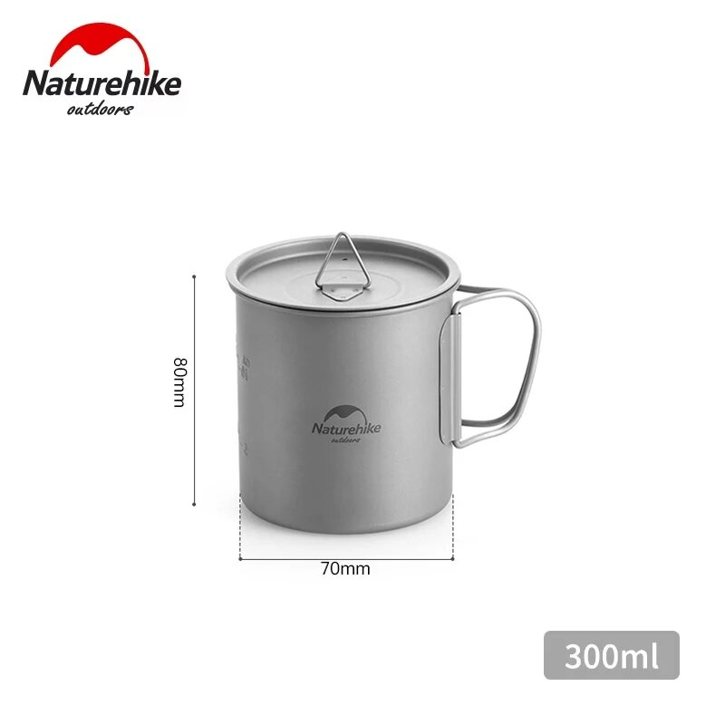 Naturehike титановая кружка 300ml с крышкой