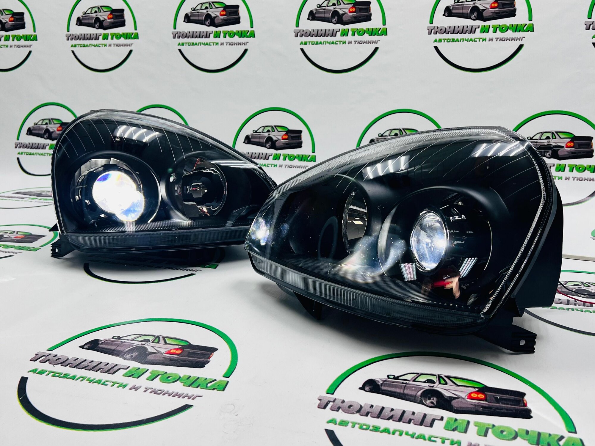 Передние фары Приора 2.5 Bi-led линза черная маска