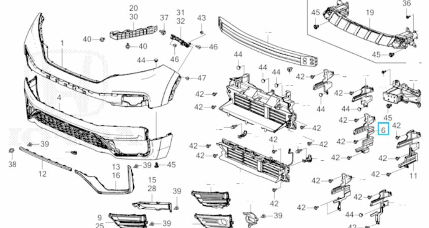 Желоб, прав. сторона передн. бампера; Артикул Honda: 71104TLER50 (Оригинал)