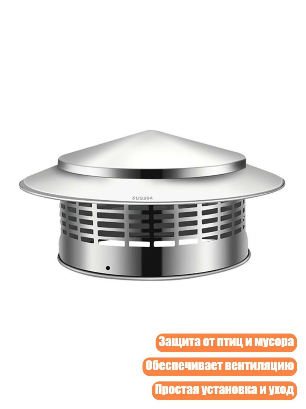 Нержавеющая насадка на дымоход, 200mm