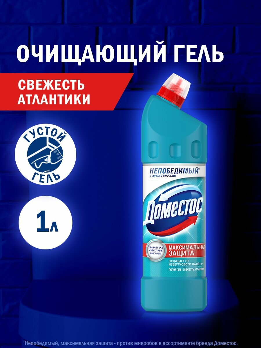 Чистящее средство для унитаза Свежесть Атлантики универсальное средство для уборки гель, 1000 мл чистящее средство для унитаза гель для унитаза средство для уборки освежитель для унитаза