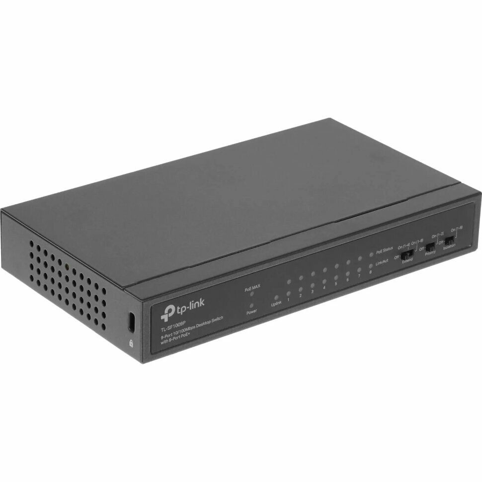 Коммутатор TP-Link TL-SF1009P 9x100Мбит/с 8PoE+ 65W неуправляемый, 2280902