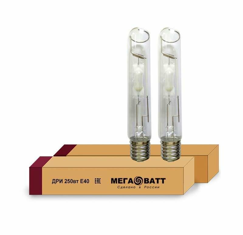 Лампа газоразрядная мегаватт металлогалогенная, ДРИ 250 Вт, 4000К, цоколь E40