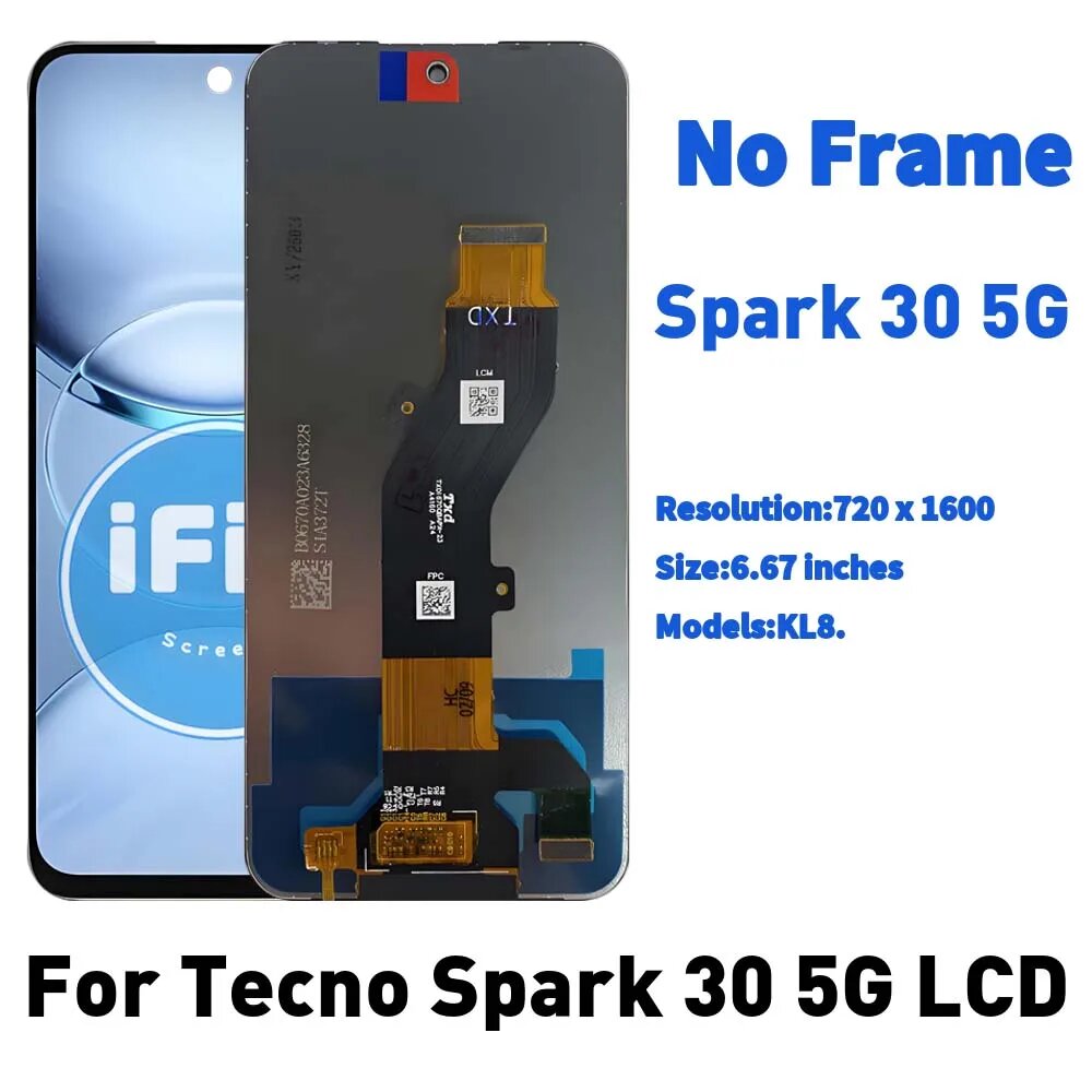 6,67 ' для Tecno Spark 30 5G KL8 ЖК-дисплей с цифровым преобразователем сенсорного экрана для Tecno Spark 30 5G ЖК-дисплей в сборе