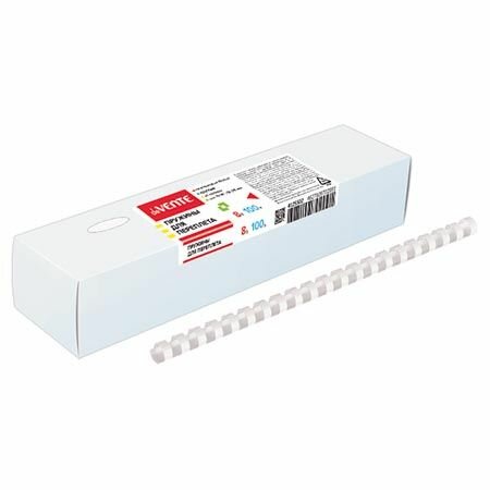 Пружины пластик D08 мм, белый 100шт, A4, переплет до 50л