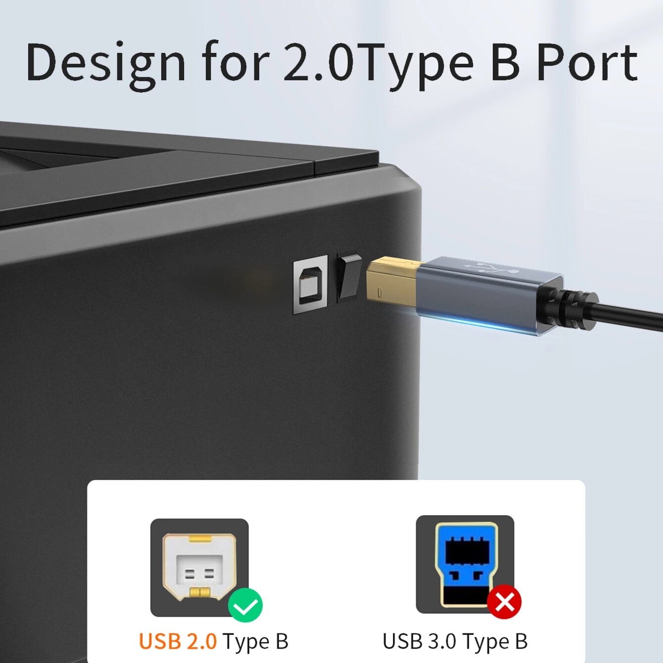 CableCreation USB-C кабель для принтеров 2 метра — фото 1