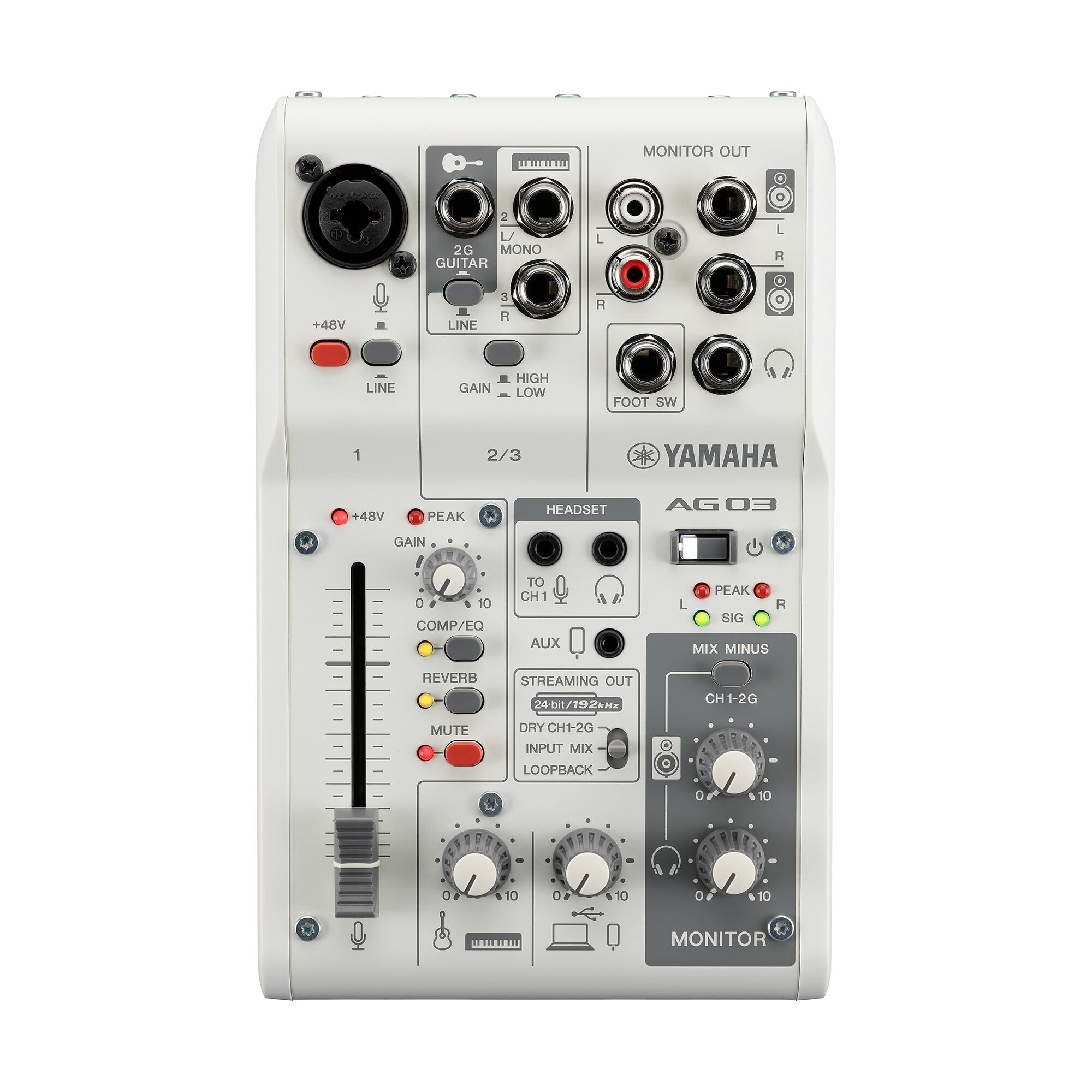 Yamaha AG03 MK2 белая звуковая карта микшер K song запись вживую дубляж небольшой импорт
