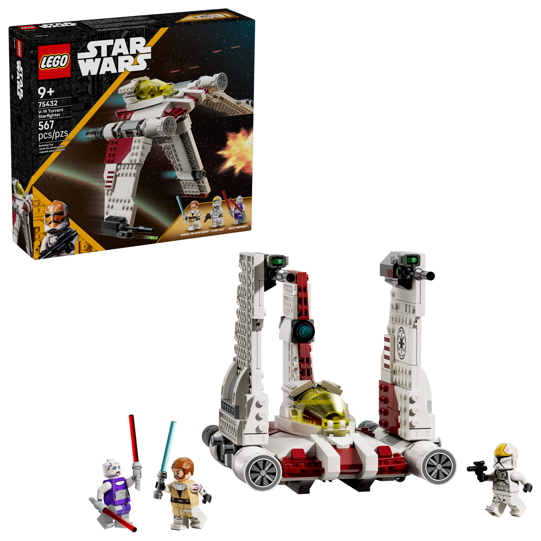 Конструктор LEGO Star Wars Истребитель V-19 Torrent 75432, 567 деталей, от 9 лет