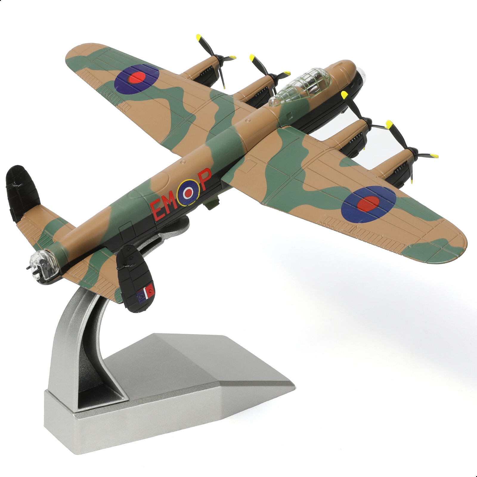 Модель бомбардировщика Avro Lancaster Mk.I масштаб 1:144 Вторая мировая война Королевские ВВС Великобритании металлическая литая с подставкой коллекционный подарок военная авиамодель 1:144 металлический литой самолет коллекционный подарок