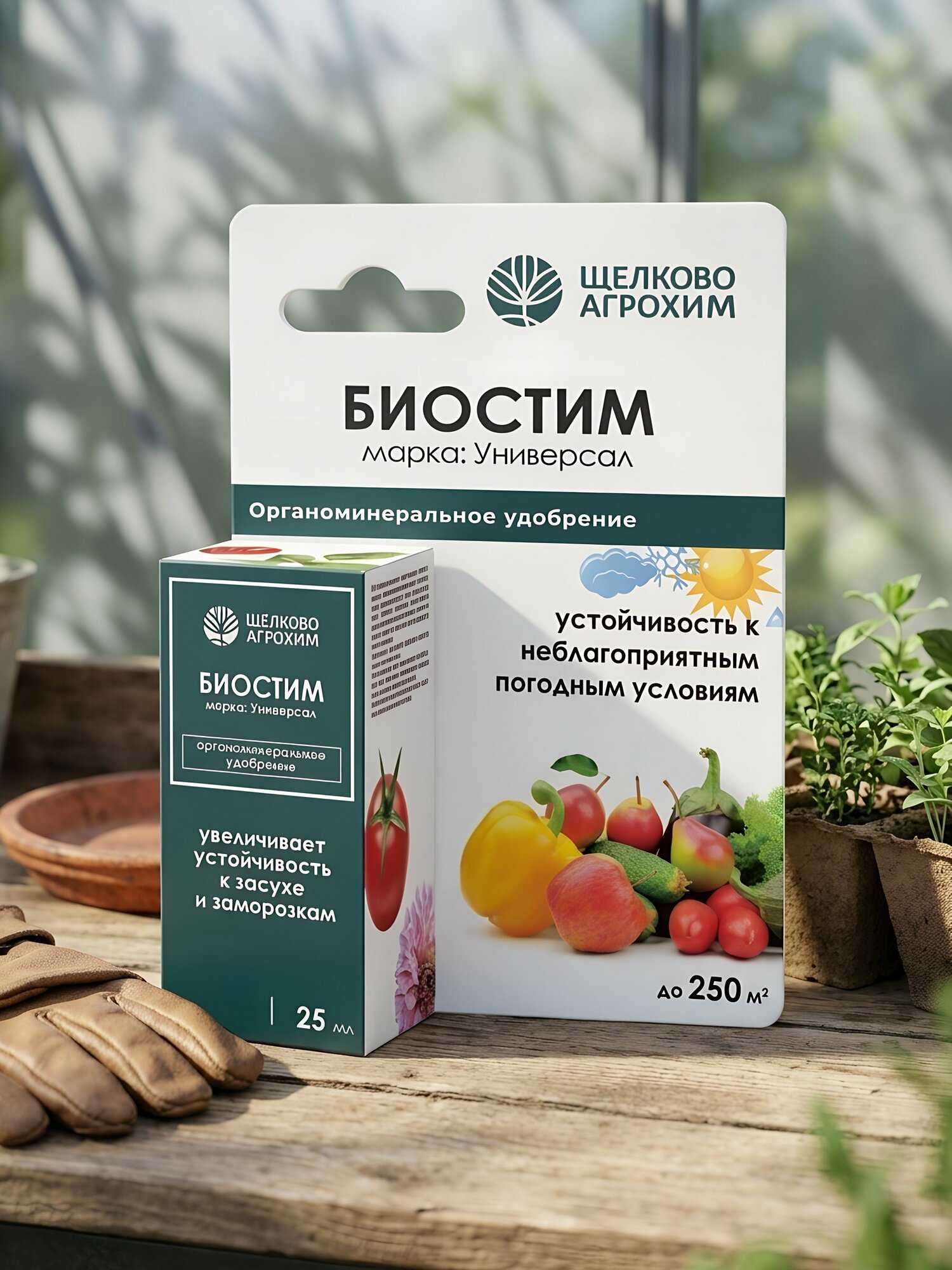 Органоминеральное удобрение Биостим Универсал Щелково Агрохим 25 мл, биококтейль с аминокислотами для роста и цветения