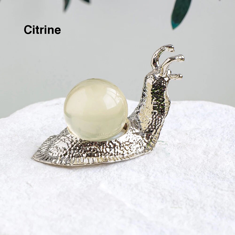 Украшение улитка Runyangshi из натурального камня citrine-s