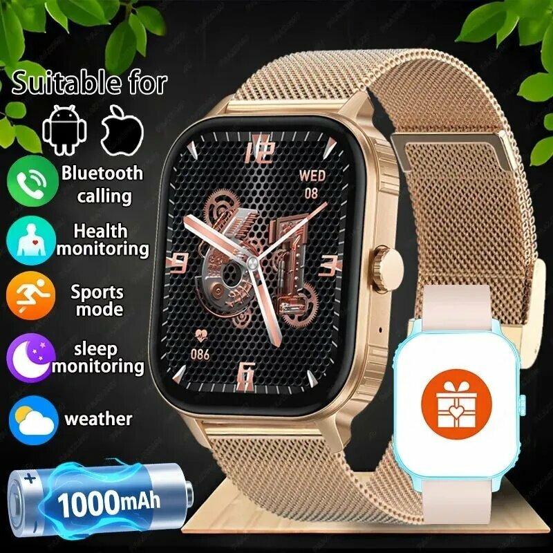 Смарт-часы JU105, Golden mesh belt