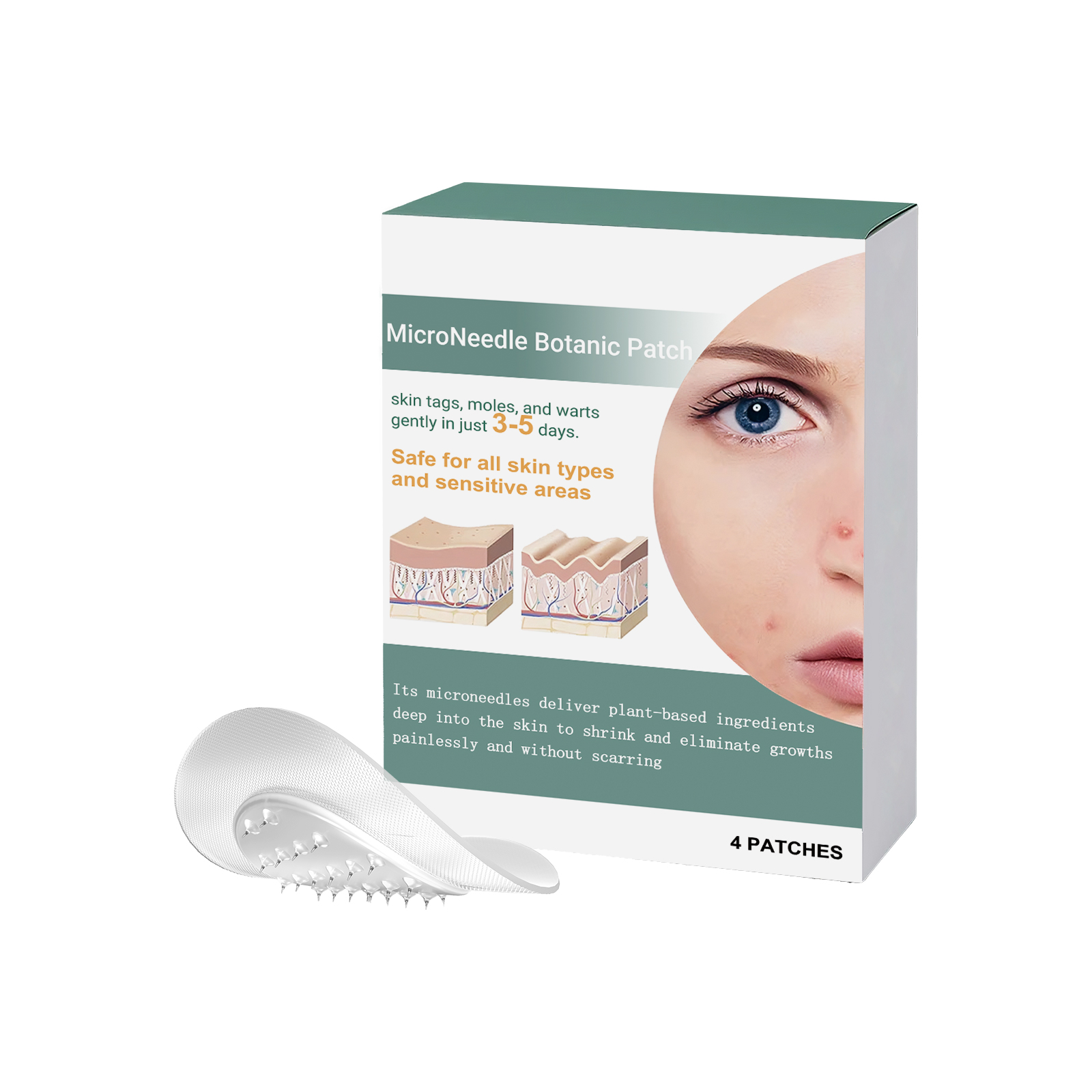 AMZ Skin Care Patch нежный, приятный для кожи и удобный, с особым уходом за нежной и гладкой кожей. Ежедневный уход за локальной кожей тела.