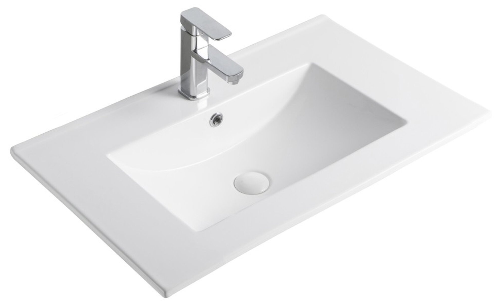 Раковина Gid 9070e 71102 встраиваемая сверху белая 71x46.5x17