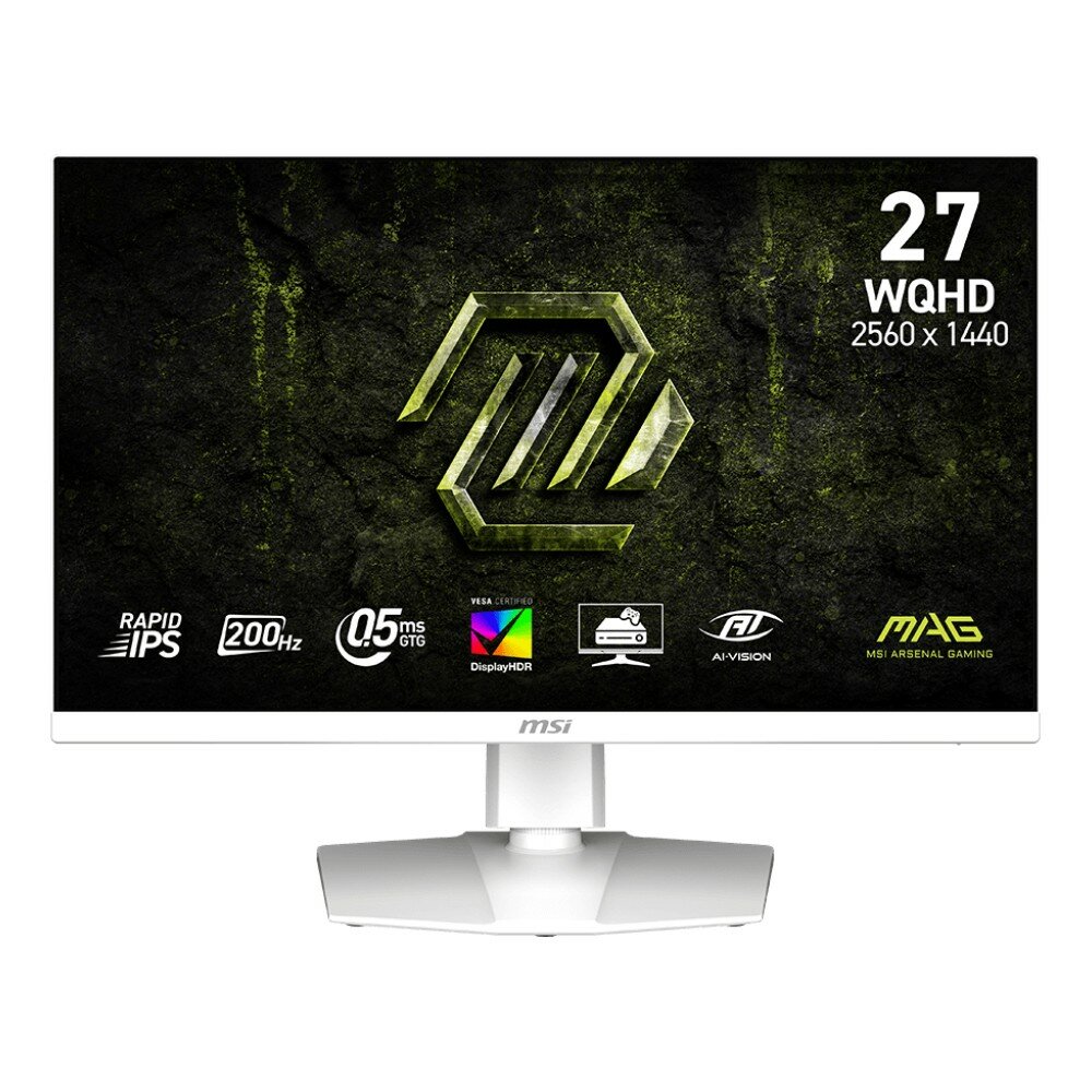 Монитор 27" MSI MAG 274QRFW E20 уц-2 Rapid IPS, 2560x1440, 200Hz, 0,5ms, 300сd/m, 1000:1, HDR10 | 2xHDMI(2.0b), DP(1.4a) | HAS, Pivot, Swivel, InPSU, Vesa 100, White