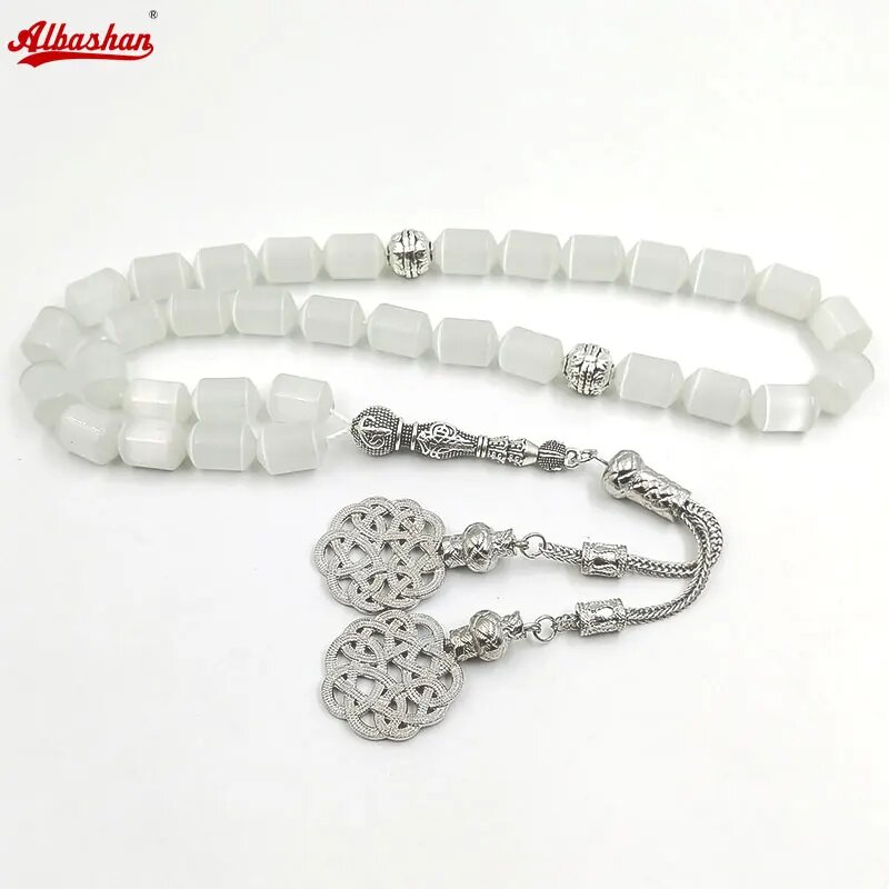Каменные четки кошачий глаз 10x13 мм, 33-100 бусин, цвет металла: 66beads