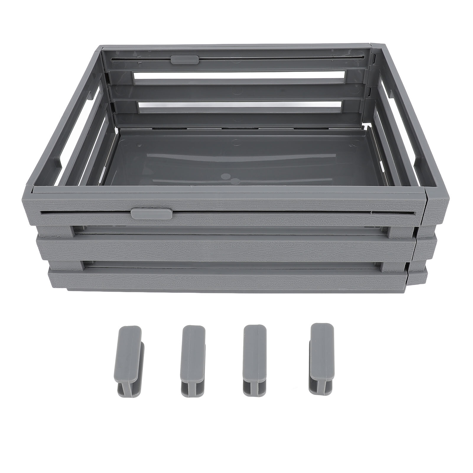 Выдвижная ящик для хранения PP Стекбель Sundries Storage Bin Organizer Organizer Box для спальни гостиной офис серый