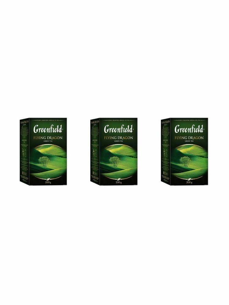 Greenfield Чай зеленый листовой Flying Dragon, 200г, 3 уп