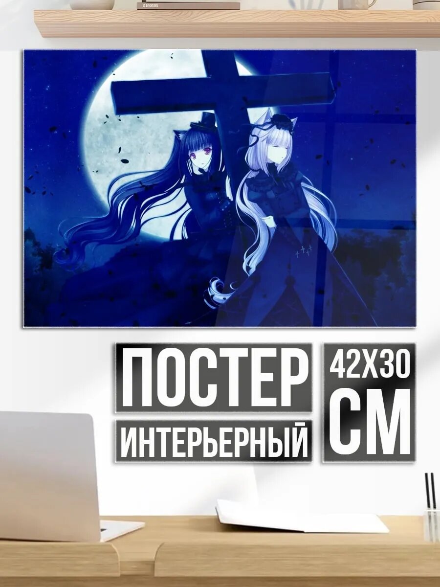 Плакат постер Две девушки готика
