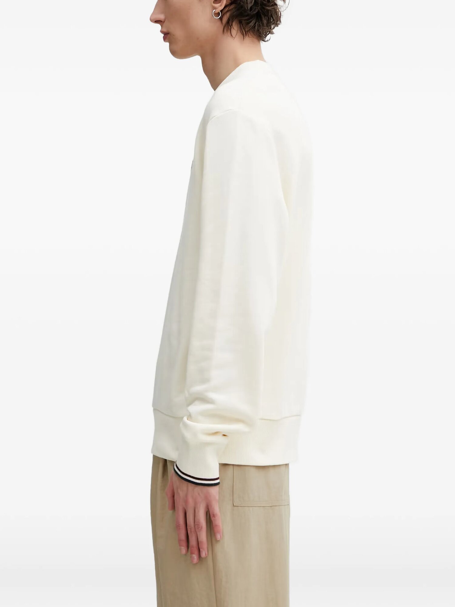 Свитер FRED PERRY Logo-embroidered tipped-cuff sweater, размер 46 — фото 1