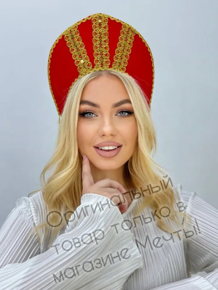 Кокошник Красная королева красный