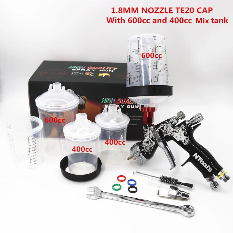 Пистолет-распылитель NTOOLS 600cc/400cc 1.8 TE20 Black