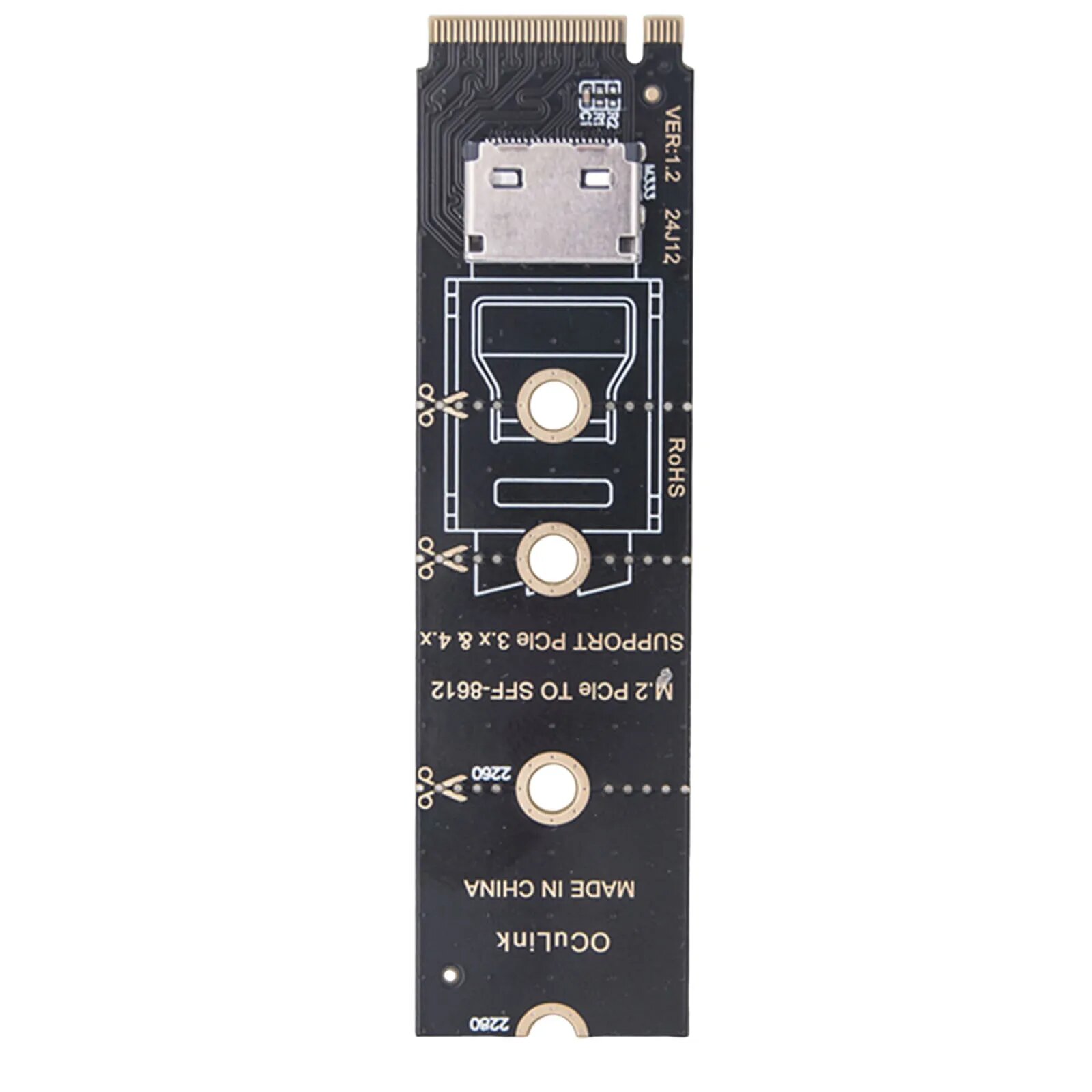 Адаптер M.2 NVMe в Oculink для хоста PCIe 3.0/4.0 Rear insertion