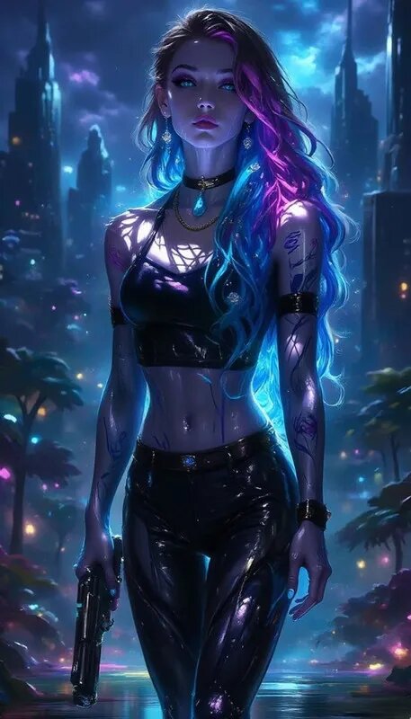 Картина По Номерам Для Взрослых Начинающих, Цветной Холст, /Cyberpunk/40x50см, Без рамки