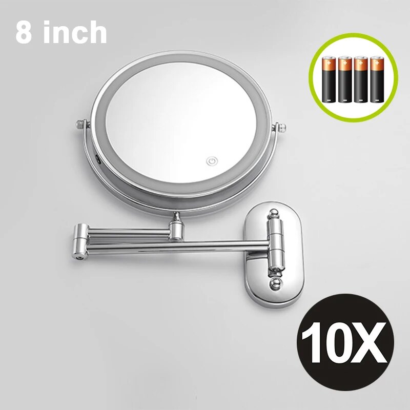 Зеркало JUNYUU 7/8", хромированное, 3x-10x увеличение 8in 10X (battery)
