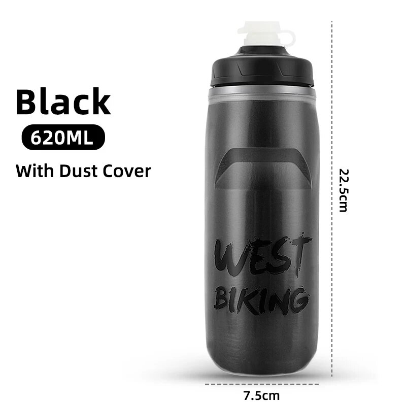 West Biking термобутылка 620 мл, черная