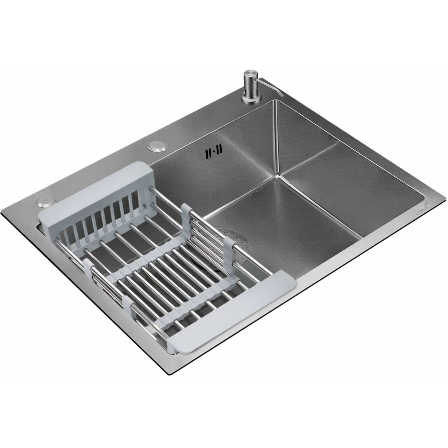 Мойка для кухни Ceruttispa Gloria 60х50 11257 хром, 1 чаша, нержавеющая сталь