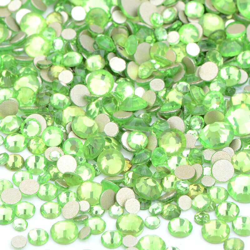 JUNAO Стразы для декорирования 1400 шт. Зеленый, Lt Emerald