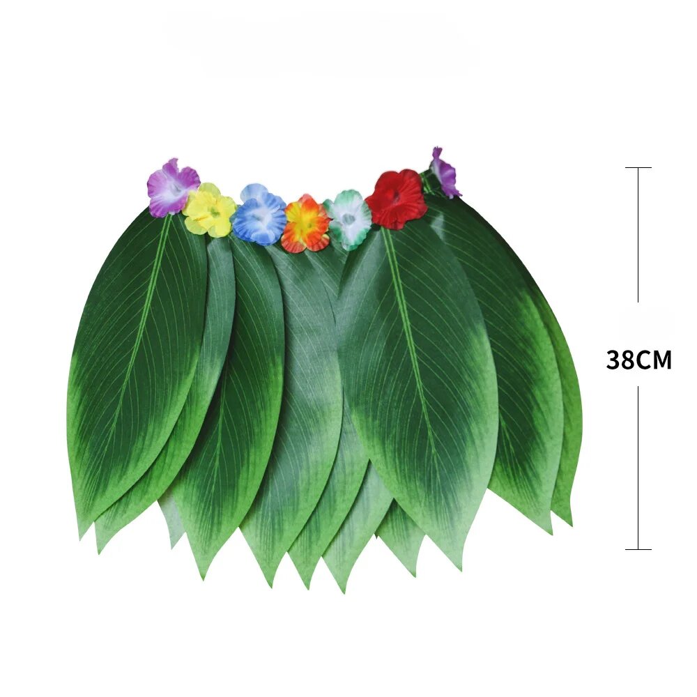 Гавайская юбка из шелка для детей и взрослых Plus Size 100CM 40in, green Small flower