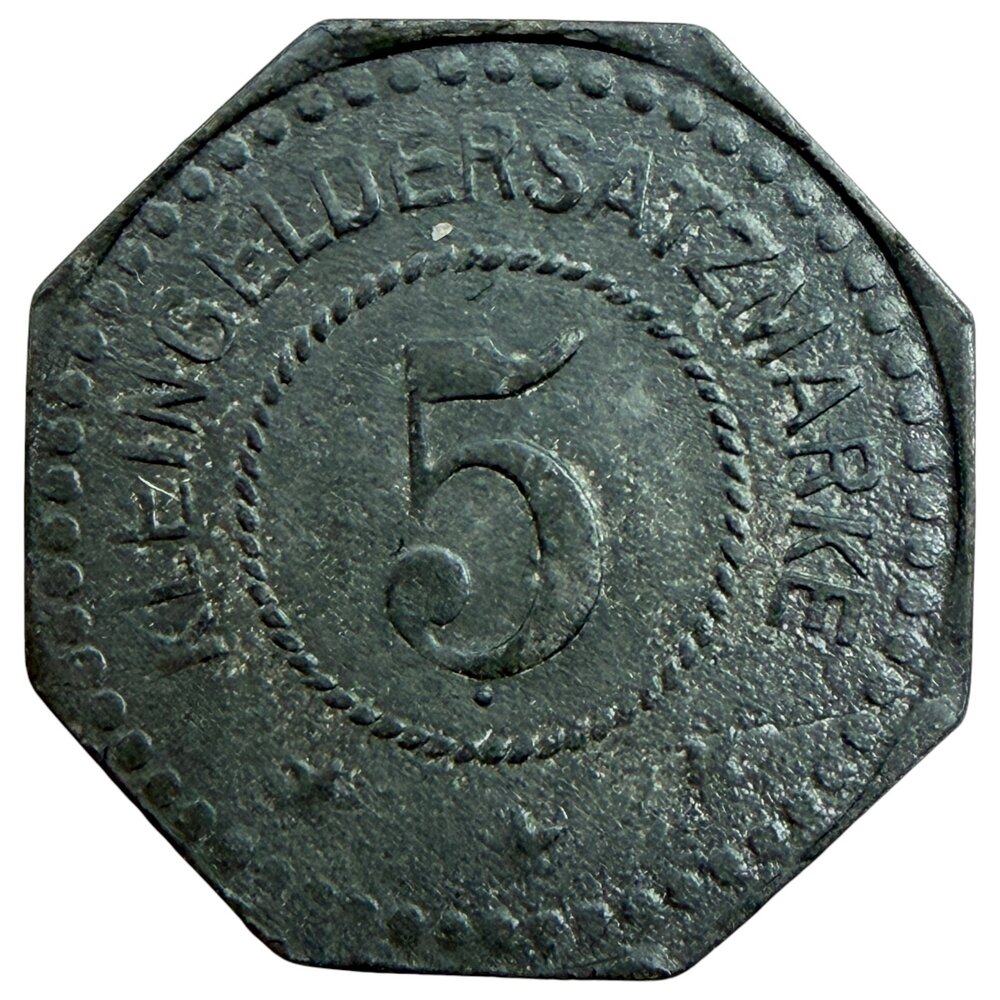 Германия, Германская империя, Сааргемюнд 5 пфеннигов 1917 г. (Лот №2)
