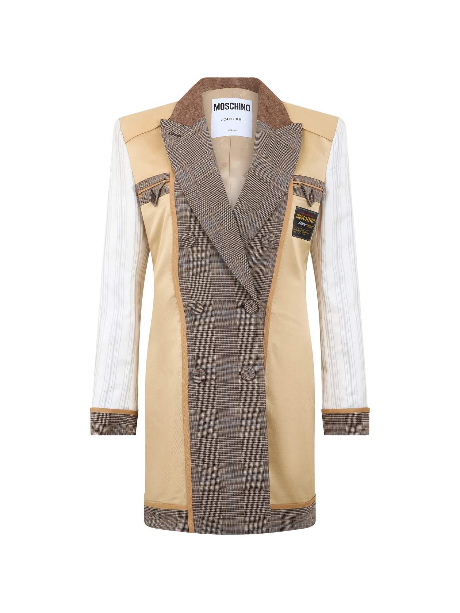 Пальто Double-breasted patchwork coat