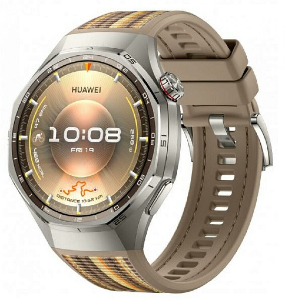 Умные часы Huawei Watch GT 6 Pro, 46mm, Titanium Fluoroelastomer Brown Woven (ATM-B29), (Коричневый)