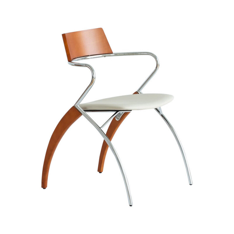 Столы для обеда в стиле итальянского Bauhaus, ретро, для дома, из натурального дерева с спинкой, из чугунного железа, для отдыха с подлокотниками, дизайнерские, высокого качества